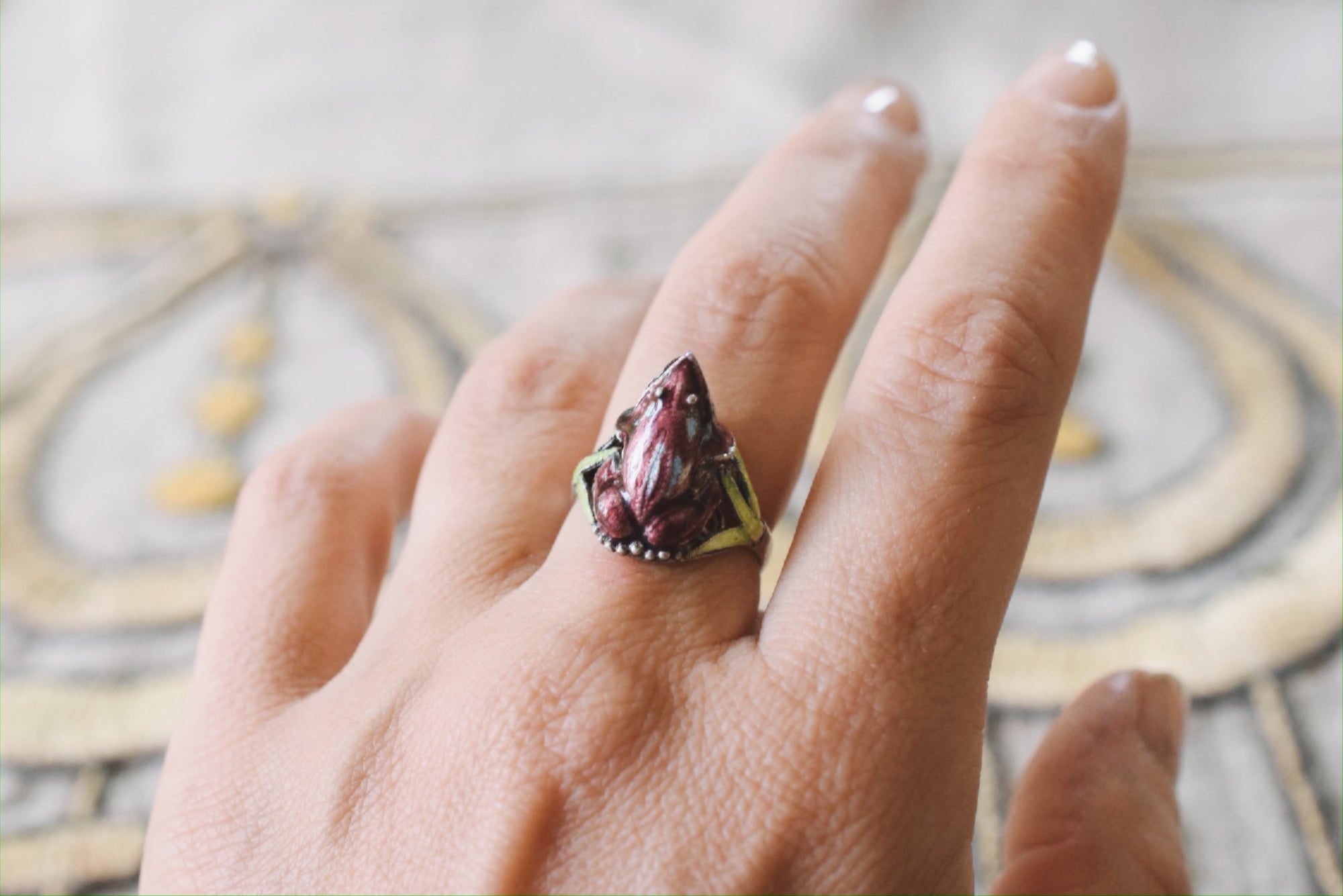 Vintage Enamel Frog Ring – DEAR GOLDEN