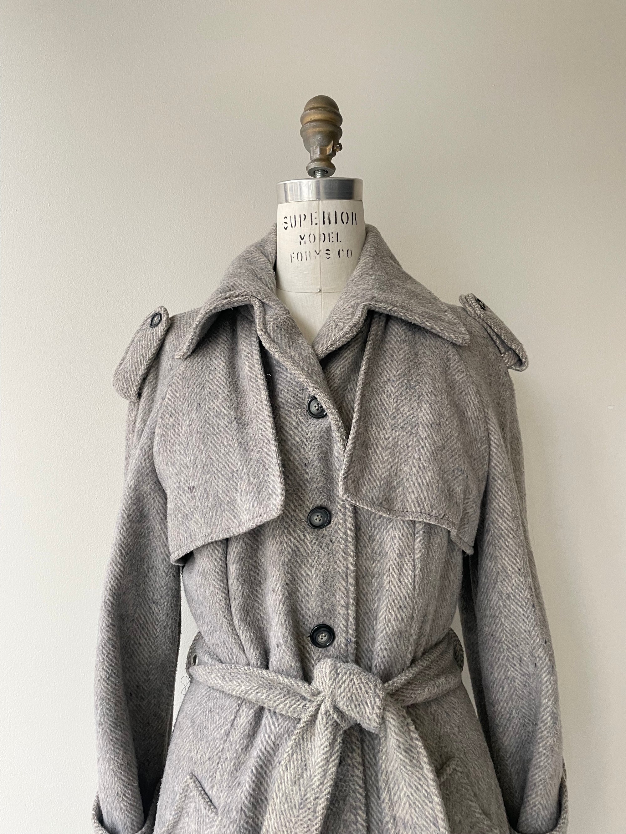 1970s Tweed Mist Wool Trench – DEAR GOLDEN